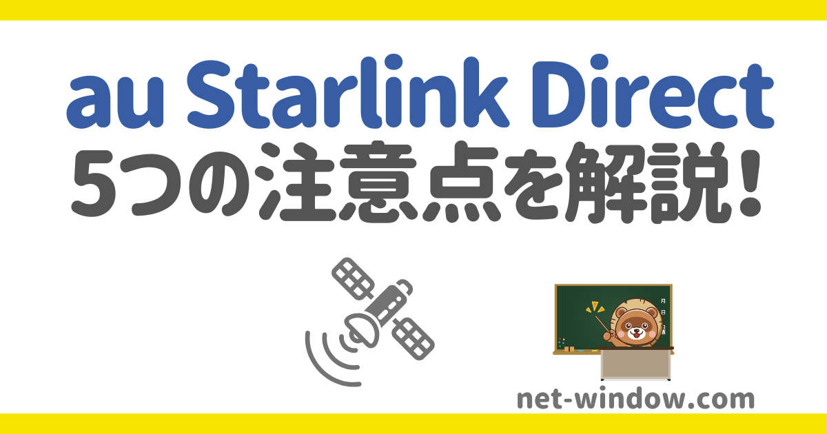 au Starlink Directとは？実際に使ってみて分かった5つの注意点！